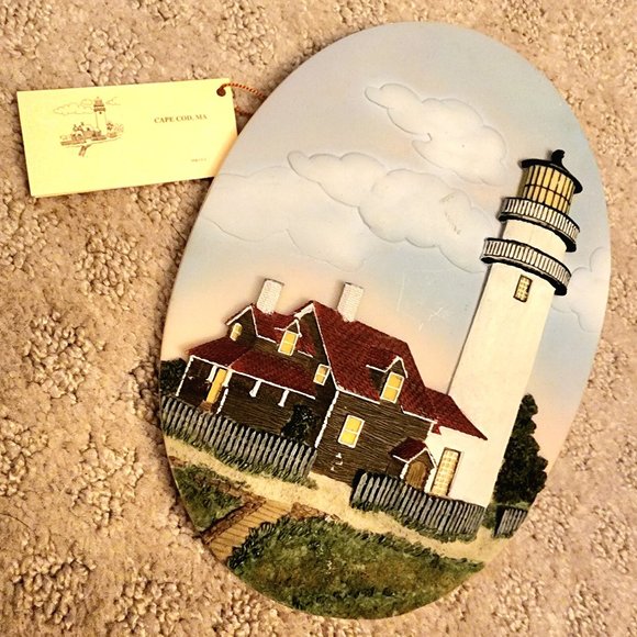 Accents | 3d Handpainted Lighthouse Plaque Cape Cod Massachusetts New ...